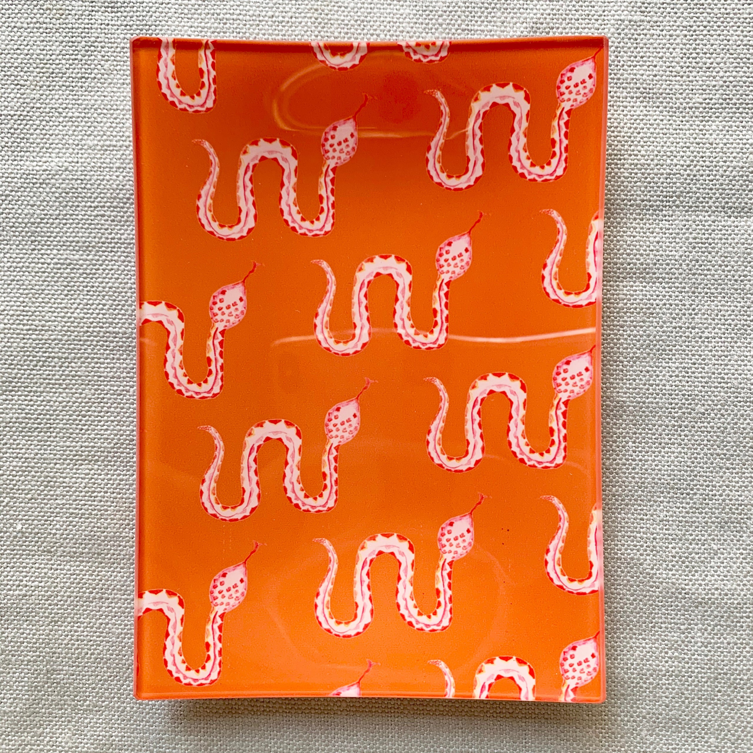 Glass Tray Snakes Orange | C Buxton Designs