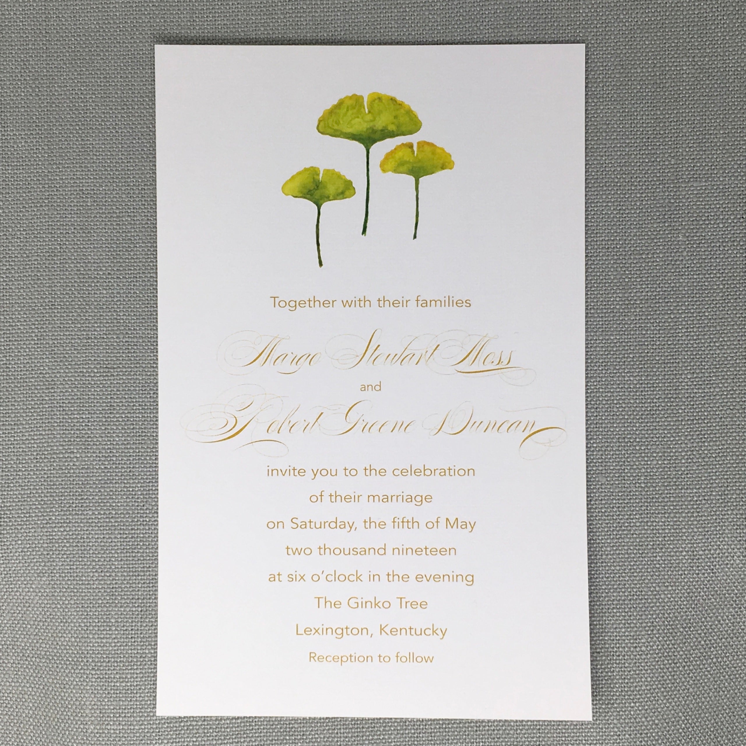 Ginko Leaves Invitations | C Buxton Designs